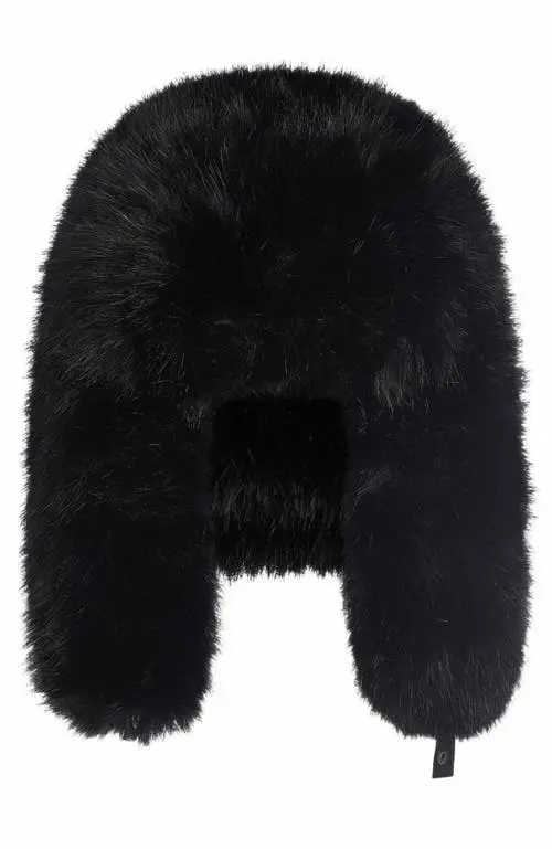 Cynthia Rowley Faux Fur Trapper Hat - Black