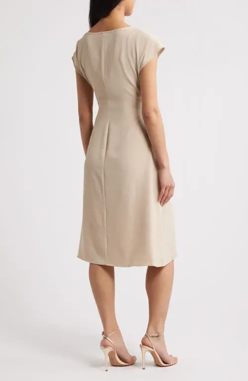 CONNECTED APPAREL Twist Wrap Waist Shift Dress