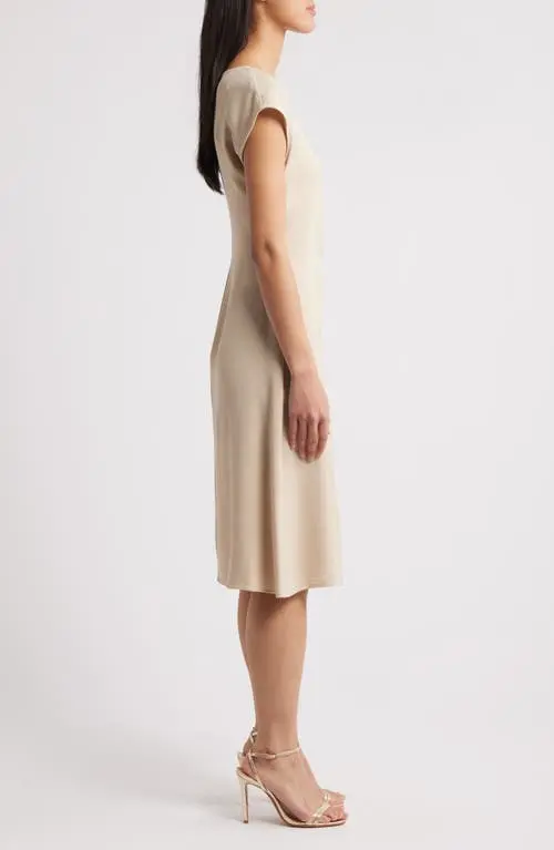 CONNECTED APPAREL Twist Wrap Waist Shift Dress
