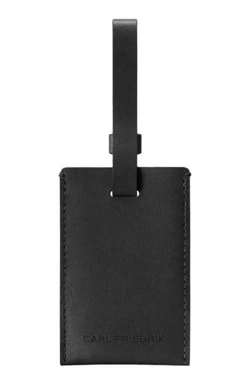 CARL FRIEDRIK Leather Luggage Tag - Black