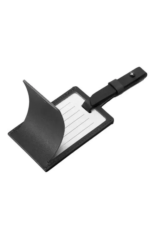 CARL FRIEDRIK Leather Luggage Tag - Black
