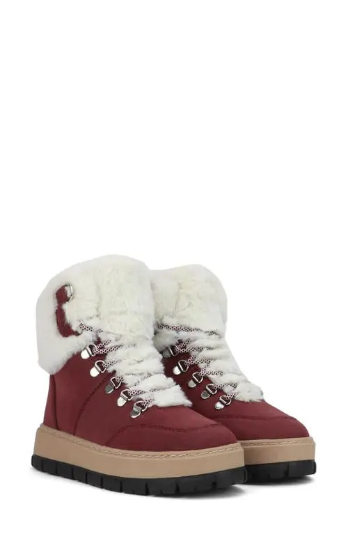Pajar Chalet Faux Shearling Waterproof Bootie - Burgundy