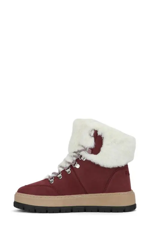 Pajar Chalet Faux Shearling Waterproof Bootie - Burgundy