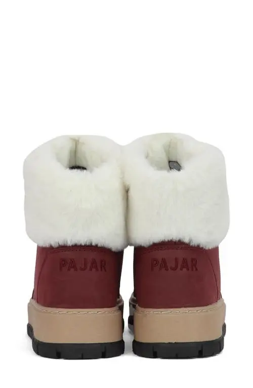 Pajar Chalet Faux Shearling Waterproof Bootie - Burgundy