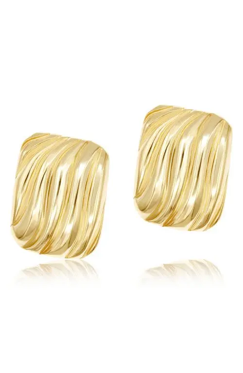 SHYMI Oversized Textured Square Earrings - Gold