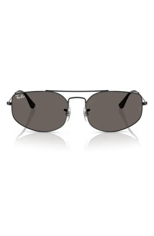 Ray-ban 57mm Irregular Oval Sunglasses - Black