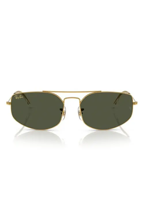 Ray-ban 57mm Irregular Oval Sunglasses - Yellow Gold