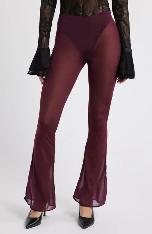 MISTRESS ROCKS Semisheer Flare Leg Pants