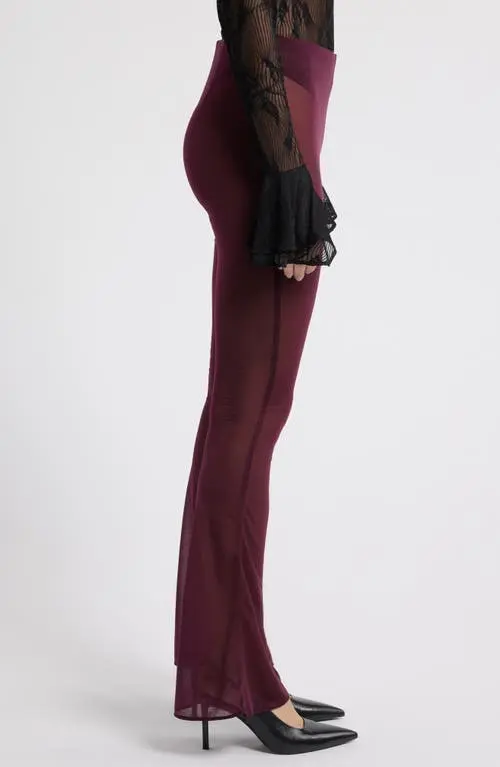 MISTRESS ROCKS Semisheer Flare Leg Pants