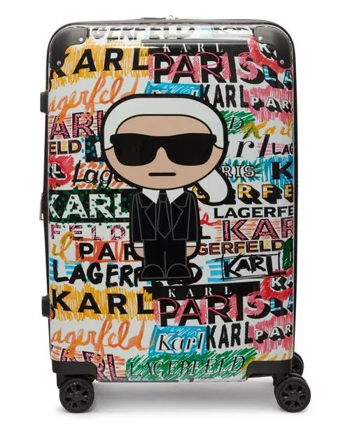 Karl Lagerfeld Logo Explosion Upright Suitcase - Multi Color