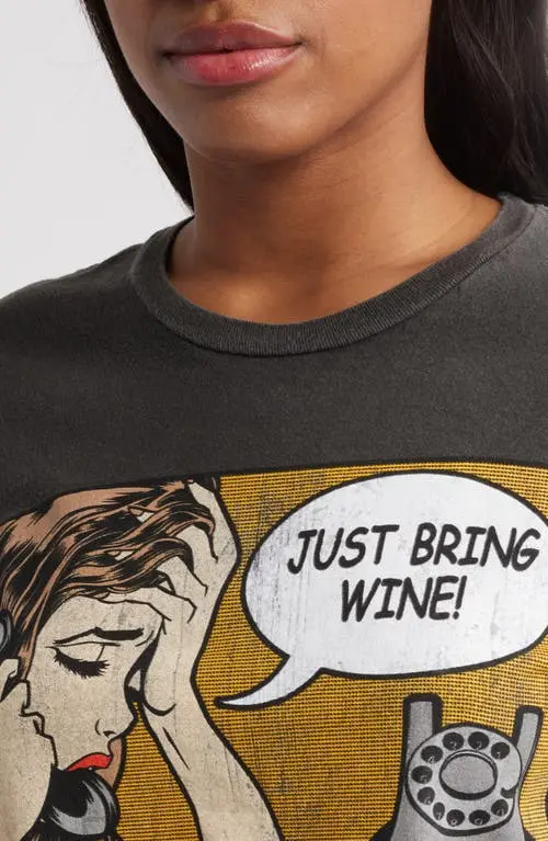 PHILCOS Just Bring Wine Graphic T-shirt