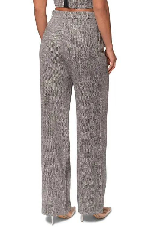 JLUXLABEL Herringbone Tweed Pleated Pants