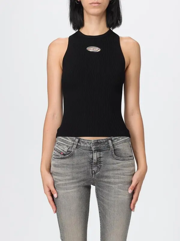 DIESEL® Ribbed Tank Top With Logo Detail