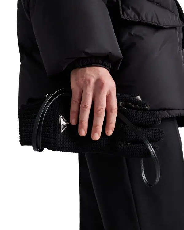 Prada Wool And Nappa Leather Gloves
