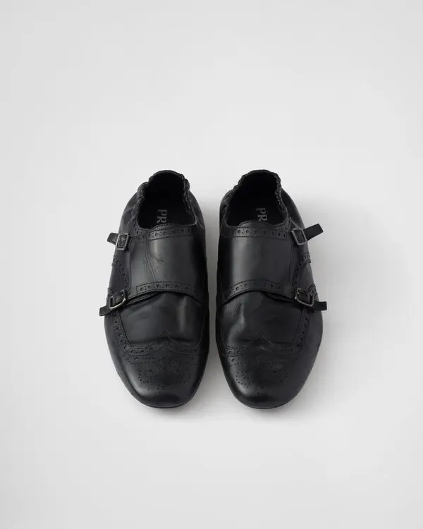 Prada Shuffle Monk Strap Shoes - Black | Editorialist 16aw PRADA