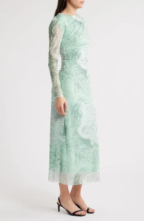 & Other Stories Abstract Print Mesh Dress In Green Medium Dusty - 35% Off |  Editorialist