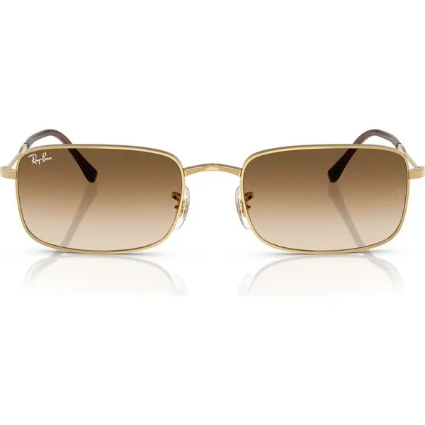 Ray-ban 56mm Gradient Rectangle Sunglasses - Gold Flash