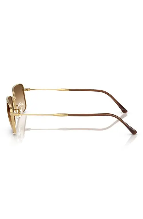 Ray-ban 56mm Gradient Rectangle Sunglasses - Gold Flash