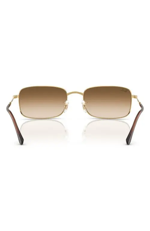 Ray-ban 56mm Gradient Rectangle Sunglasses - Gold Flash