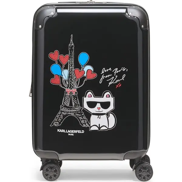 Karl Lagerfeld Up In Paris 21" Carry-on Suitcase - Black