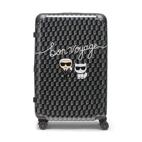 Karl Lagerfeld Bon Voyage Upright Suitcase - Black/grey