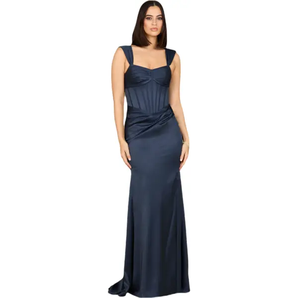 LARA NEW YORK Sleeveless Corset Gown - Navy
