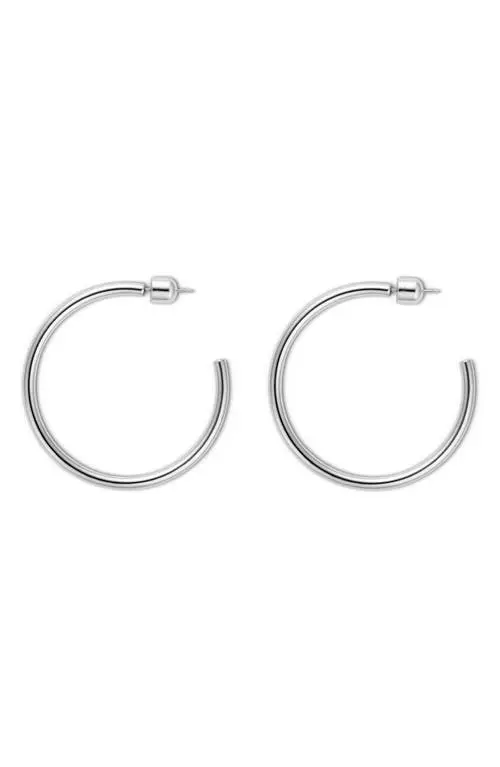 CHRISTINA CARUSO Wire Hoop Earrings - Rhodium