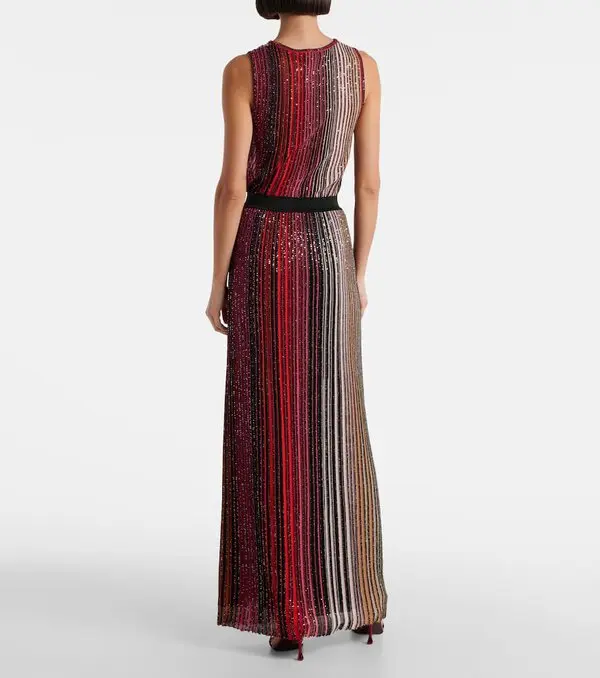 Missoni Striped Sequined Lame Maxi Skirt