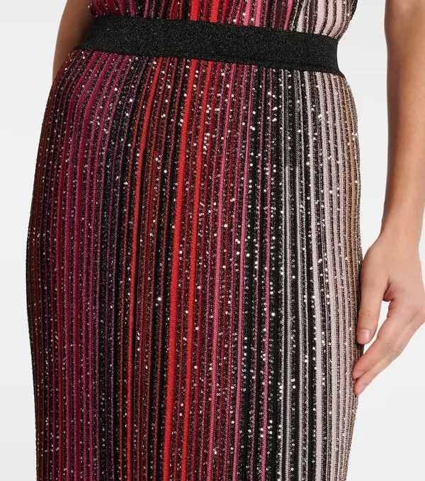 Missoni Striped Sequined Lame Maxi Skirt