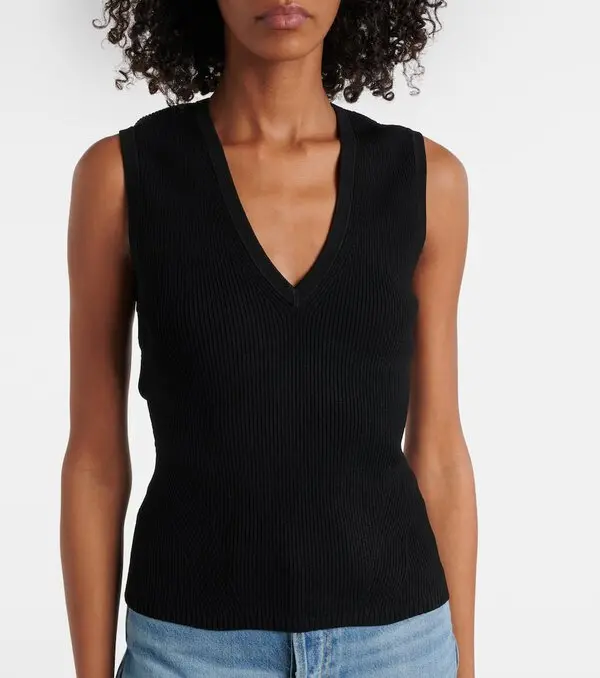 Veronica Beard Sid Ribbed-knit Top