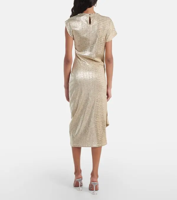 Rabanne Asymmetric Draped Midi Dress