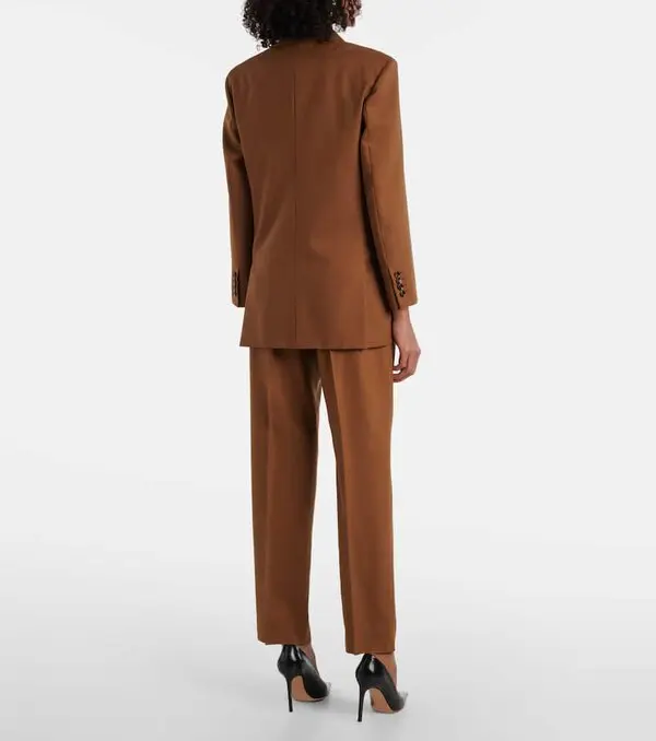Max Mara Palanca Wool And Silk-blend Blazer - Brown