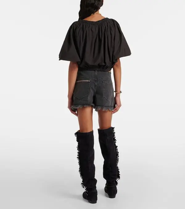 MARANT ETOILE Bertille Off-shoulder Cotton Top
