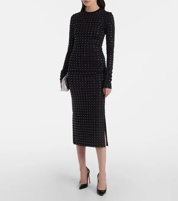 Sportmax Nome Crystal-embellished Midi Skirt