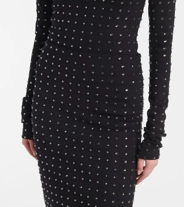 Sportmax Nome Crystal-embellished Midi Skirt