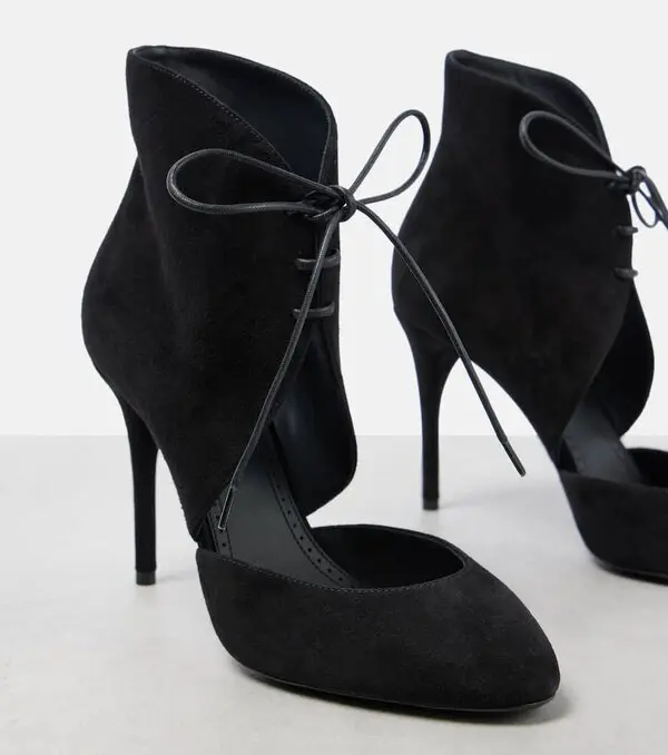Alaïa Suede Lace-up Pumps