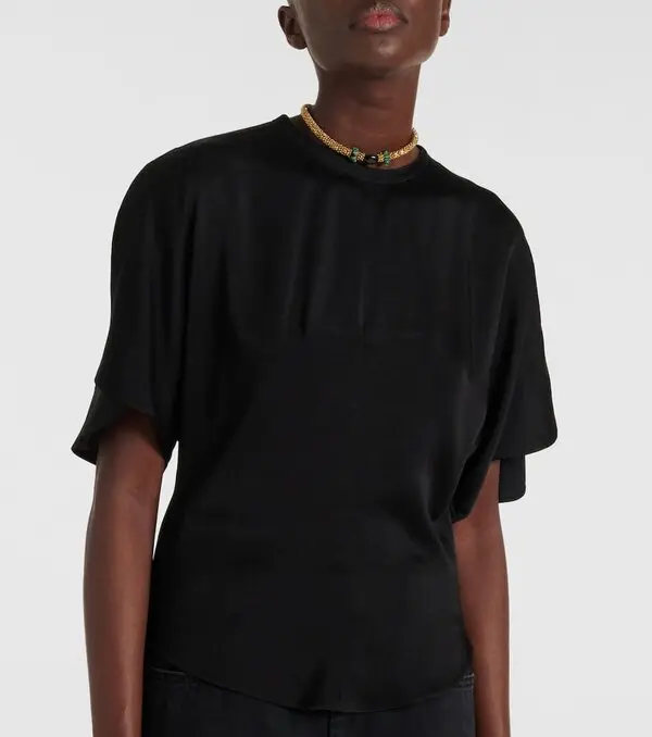 Isabel Marant Étoile Karlita Satin Top - Black