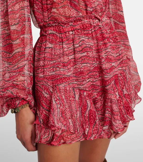 MARANT ETOILE Sornel Printed Ruffled Shorts