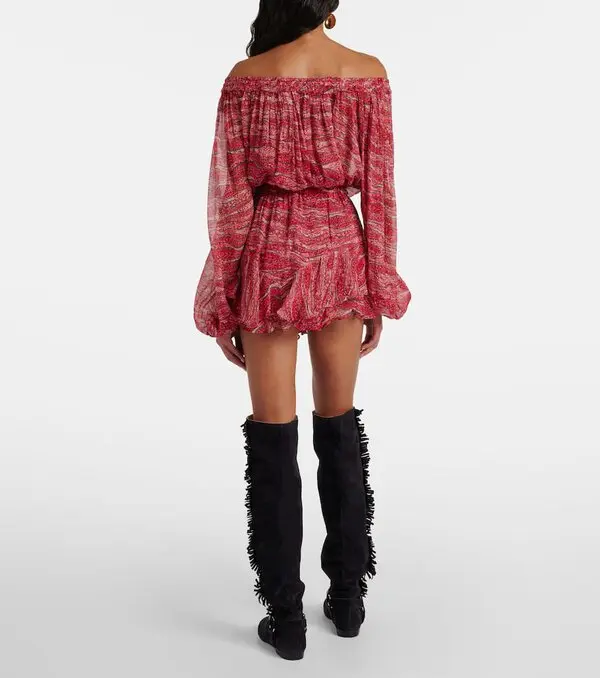 MARANT ETOILE Sornel Printed Ruffled Shorts