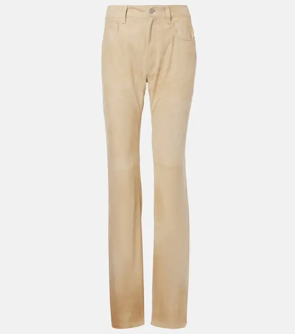 Ralph Lauren Scottie Leather Straight Pants - Beige
