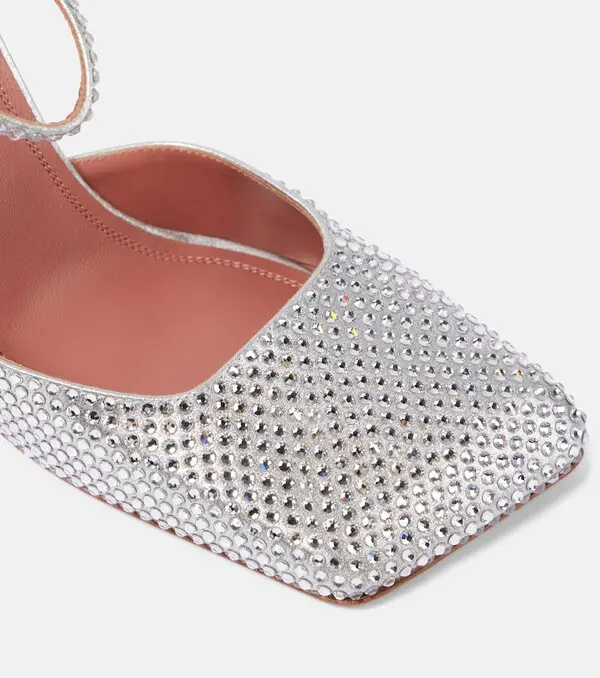Amina Muaddi Charlotte Crystal-embellished Satin Pumps