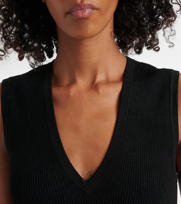 Veronica Beard Sid Ribbed-knit Top
