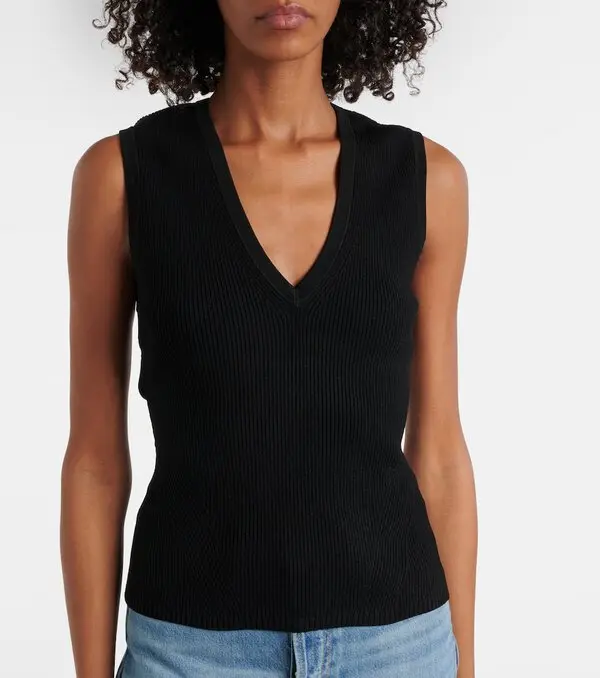 Veronica Beard Sid Ribbed-knit Top