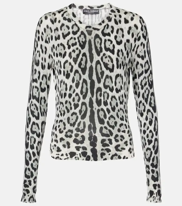 Dolce & Gabbana Animal-print Silk Sweater