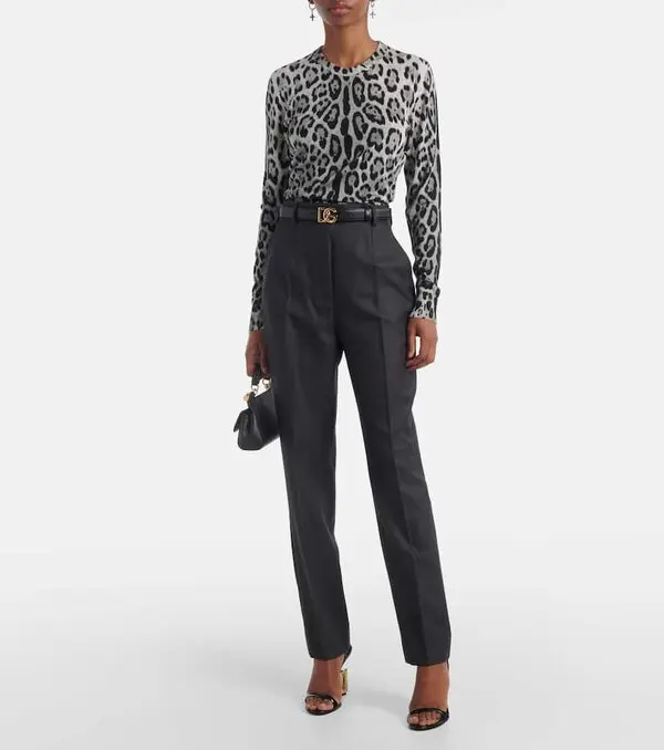 Dolce & Gabbana Animal-print Silk Sweater