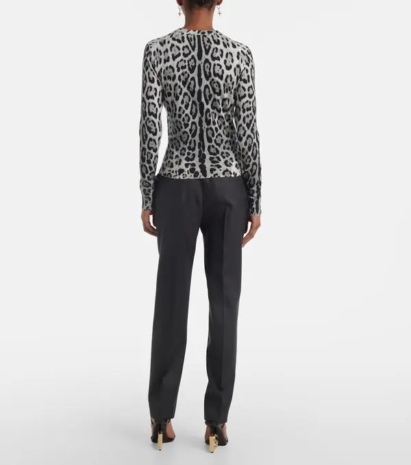 Dolce & Gabbana Animal-print Silk Sweater