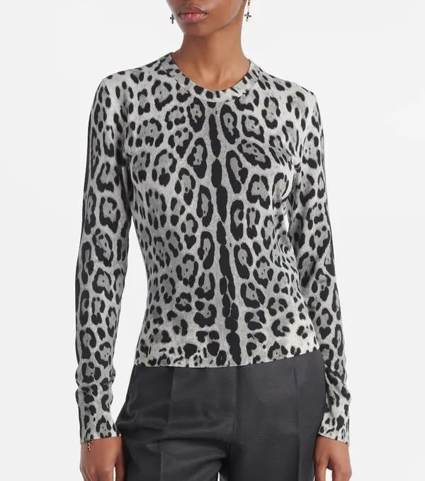 Dolce & Gabbana Animal-print Silk Sweater