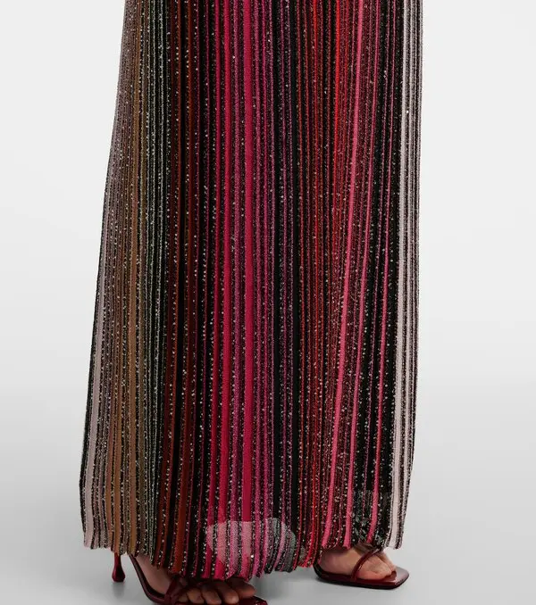 Missoni Striped Sequined Lamé Maxi Skirt