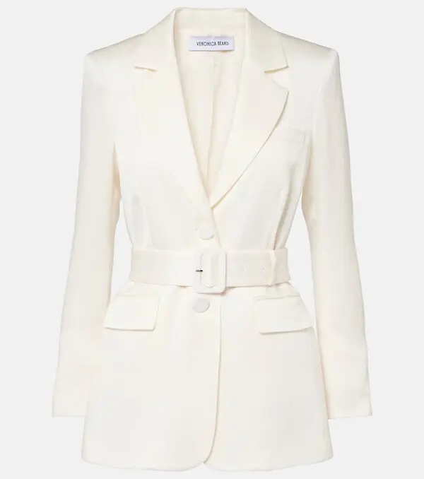 Veronica Beard Ryanne Belted Blazer - White