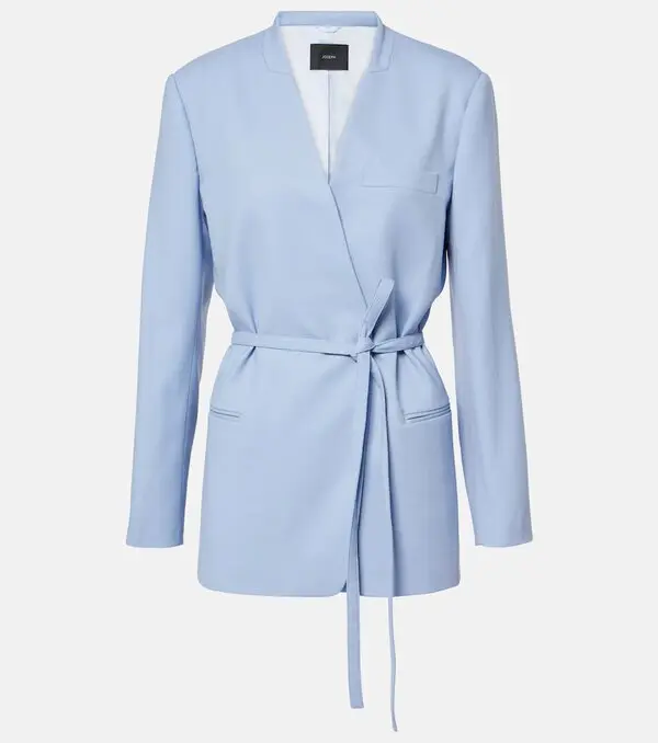 JOSEPH Victor Wool Crêpe Jacket - Blue